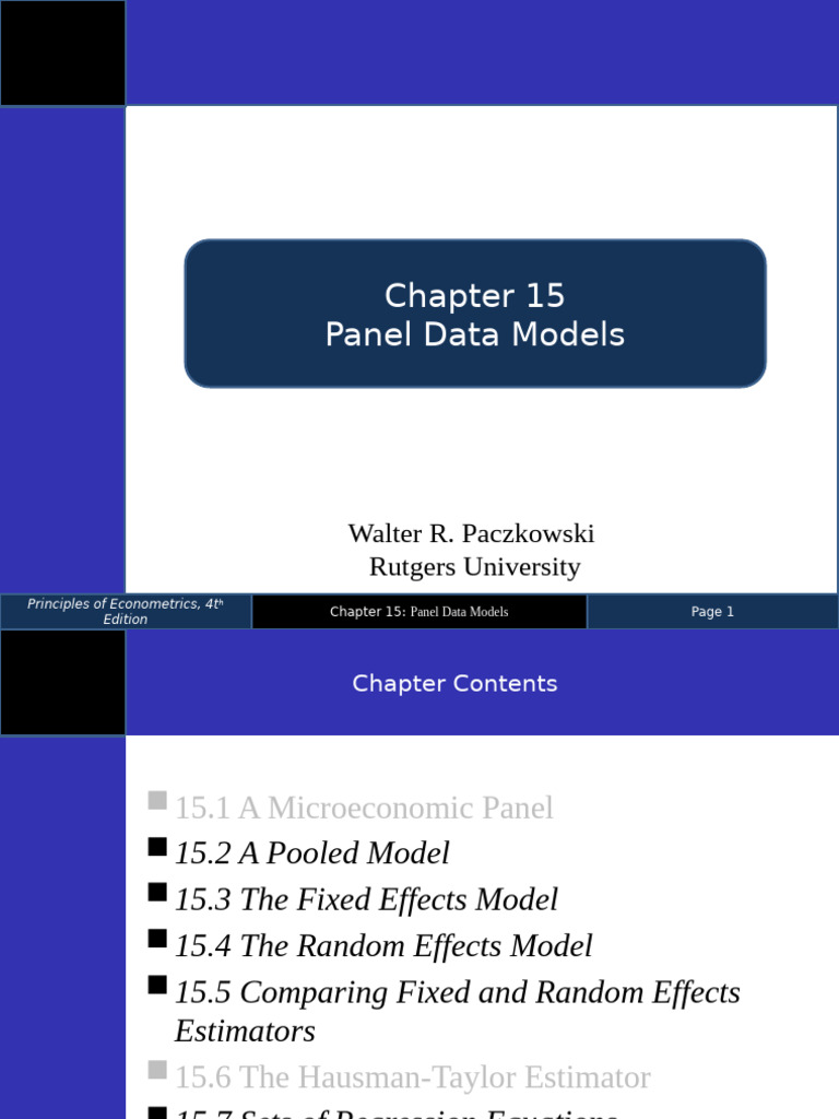 8 Panel Data Models(1) | PDF | Fixed Effects Model | Econometrics