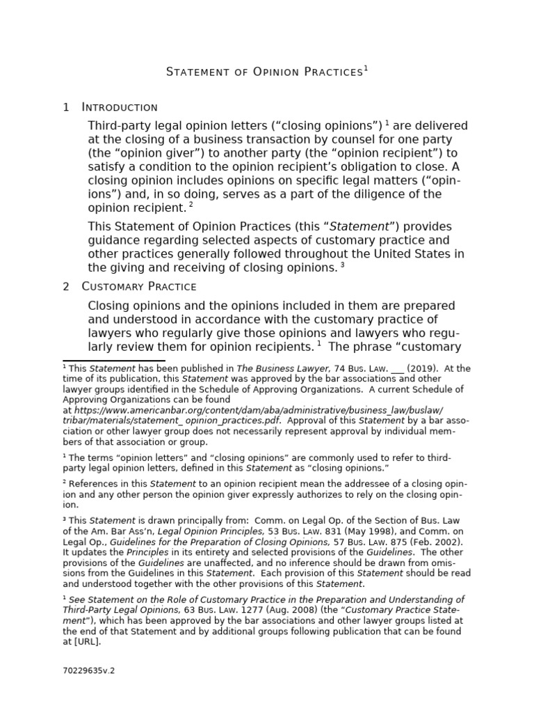 Statement Opinion Practices1 | PDF | Opinion | Judgment (Law)