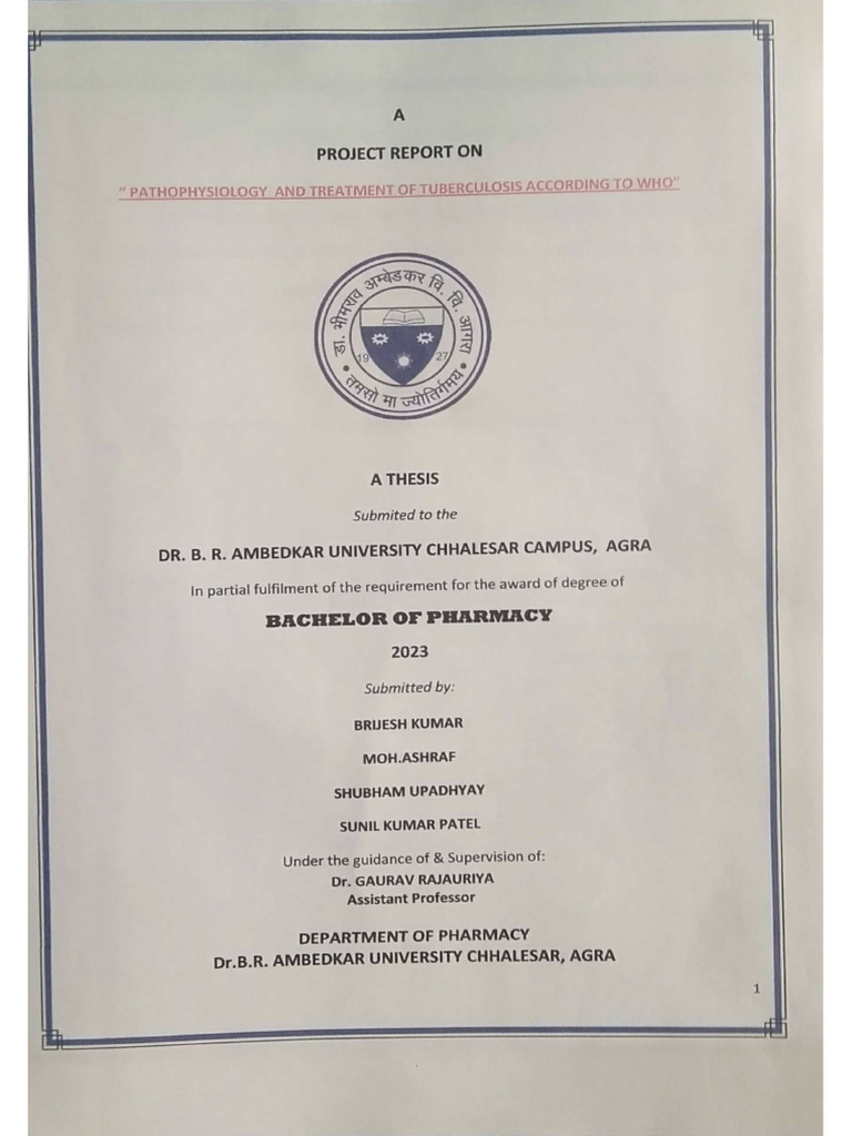Project Practice School B.pharm 7 Sem | PDF