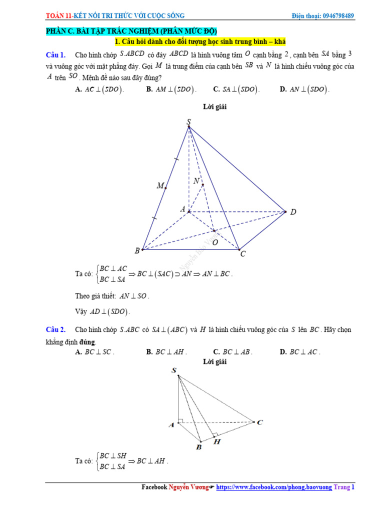 Bai-24-Phep Chieu Vuong Goc-Goc Duong Thang Voi MP - DA-TN | PDF