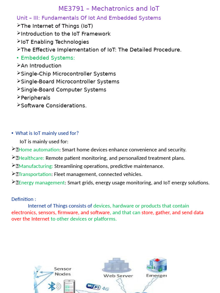 Unit III Fundaentals of Embb & Iot | PDF | Internet Of Things | Cloud Computing