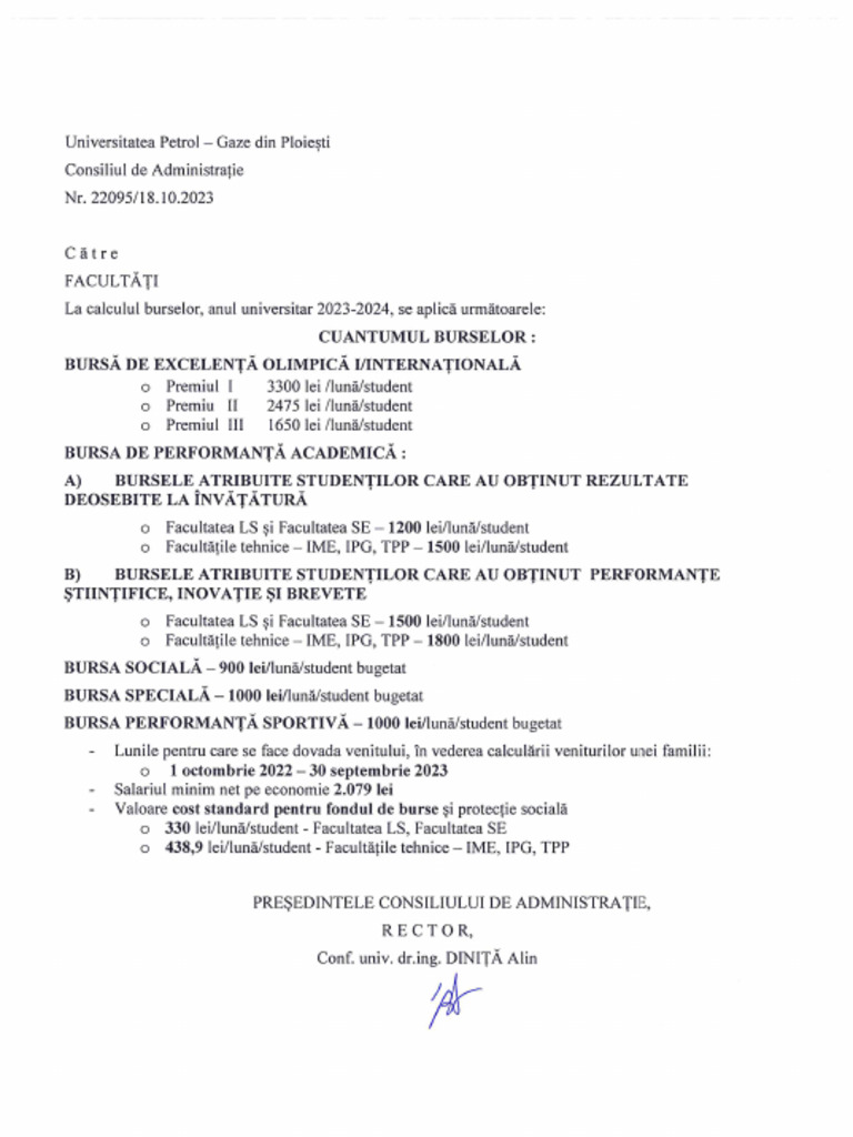 Cuantum Burse 2023-2024 | PDF