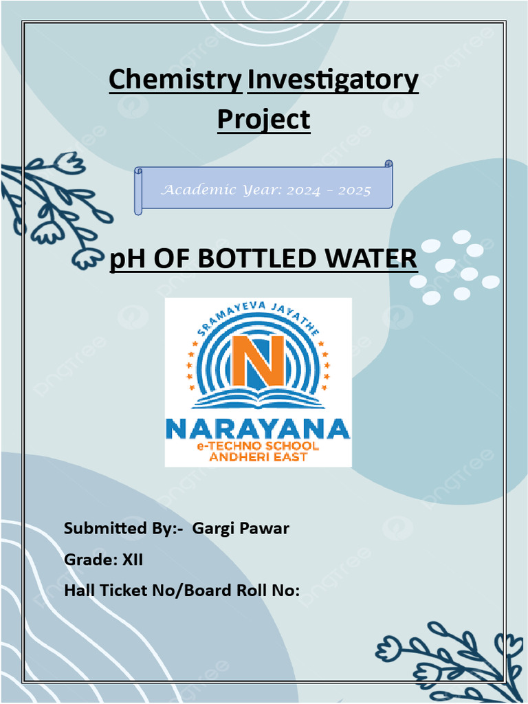 Chemistry Project Final | PDF | Ph | Alkalinity