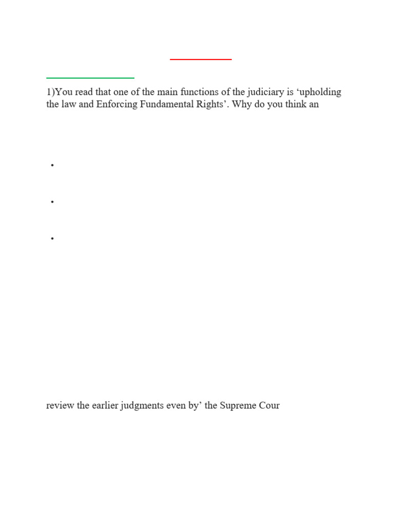 8th - Civics - 5th Lesson Judiciary | PDF | Judiciaries | Judicial Review
