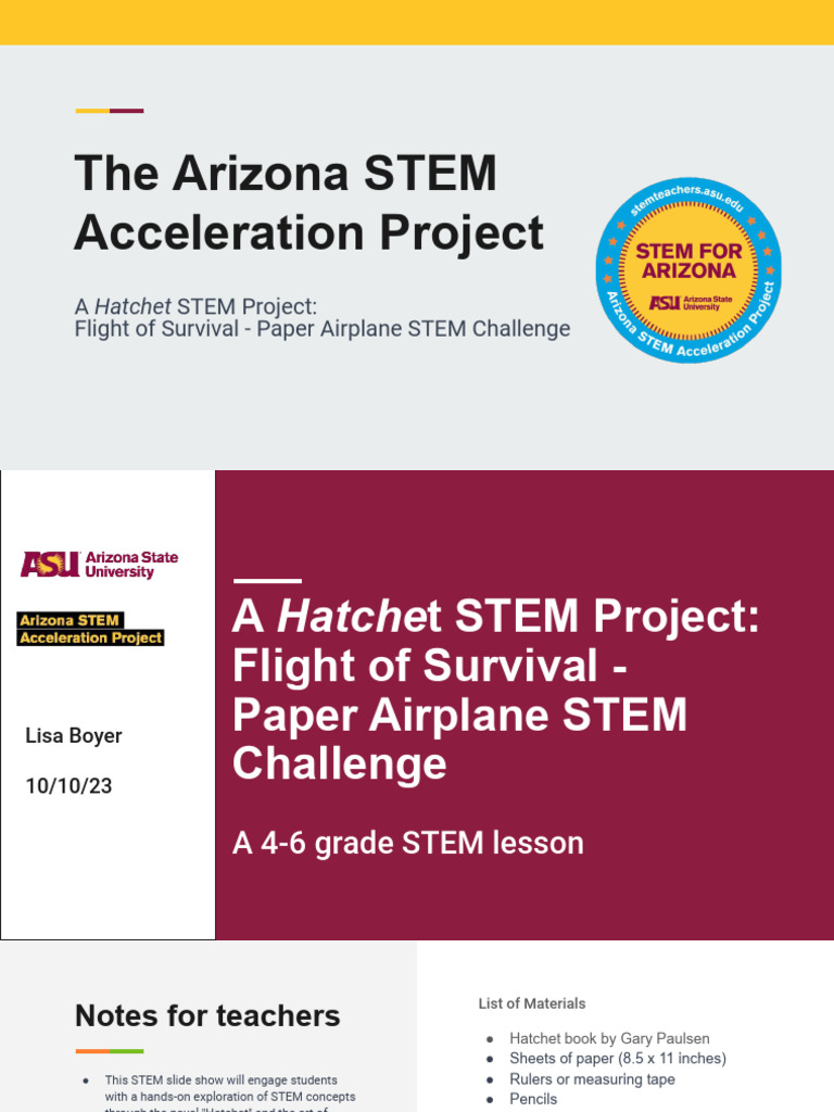 A Hatchet STEM Project - Flight of Survival - Paper Airplane STEM ...