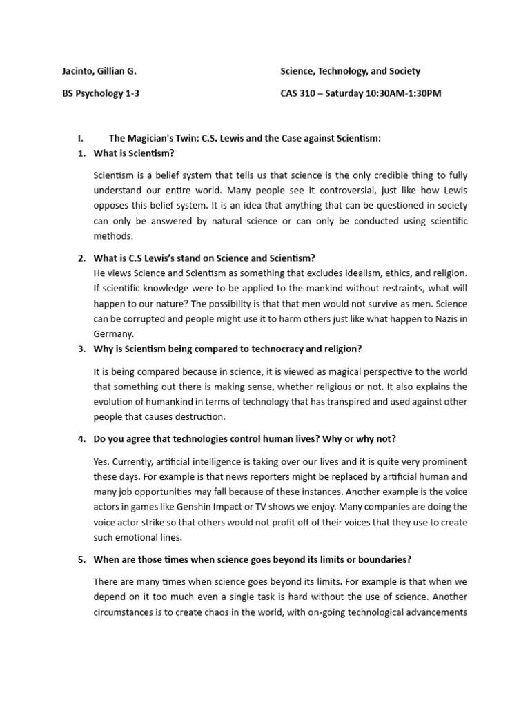 STS - Lesson 1 & 2 | PDF | Science | Poverty