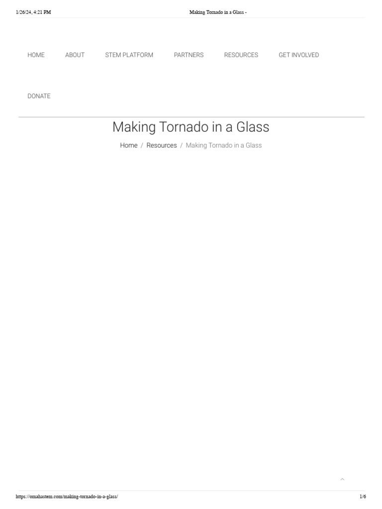 Making Tornado in a Glass - | PDF | Tornadoes | Wound