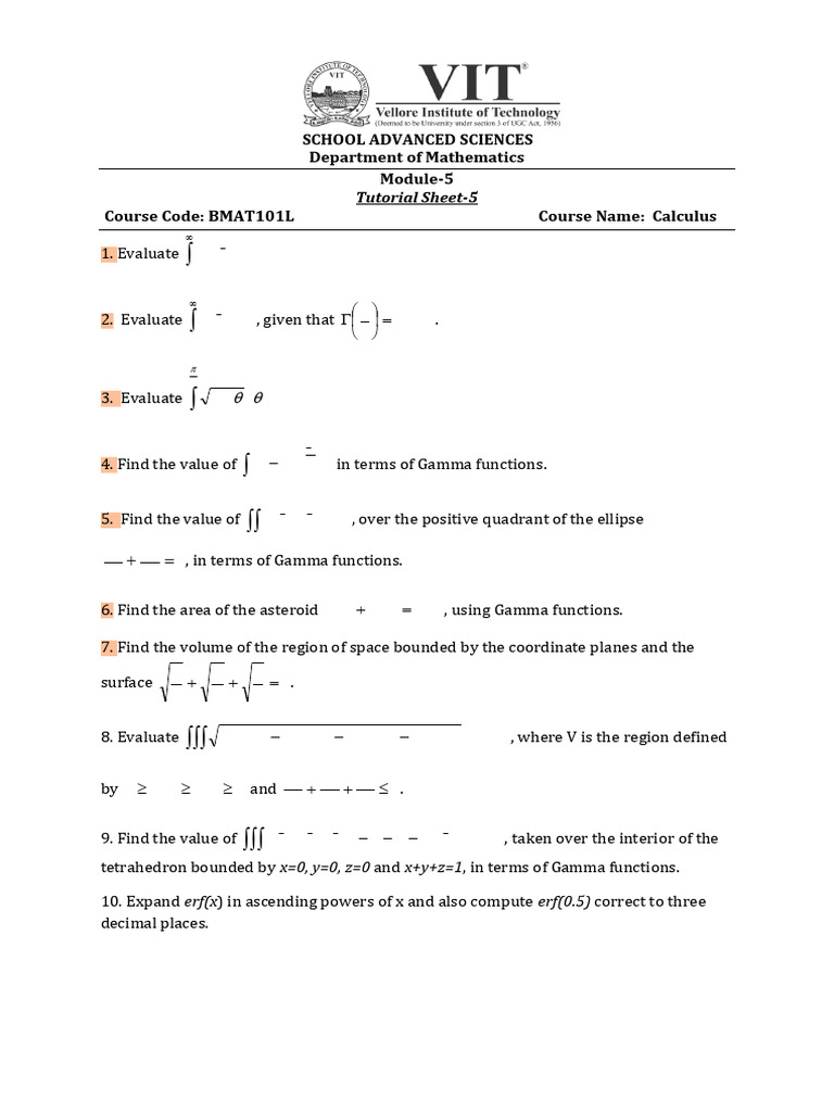 Module -5 Tutorial sheet | PDF | Mathematical Objects | Geometry