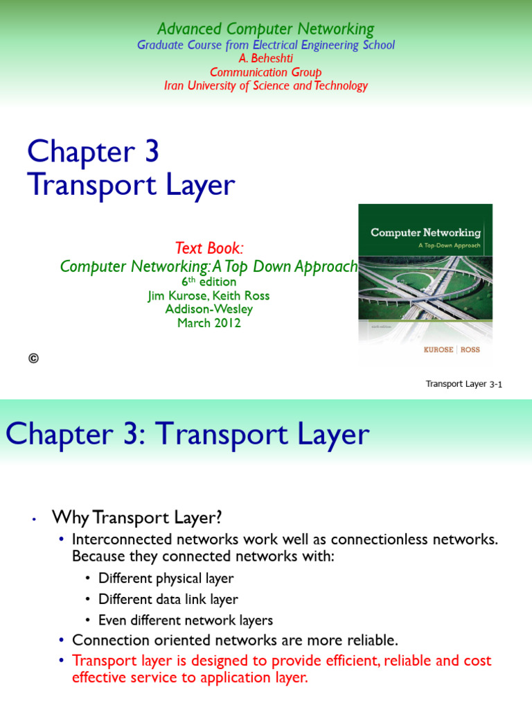 Chapter 3 Transport | PDF | Port (Computer Networking) | Transmission Control Protocol