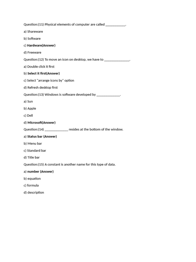 Cs001 Midterm Mcqs | PDF