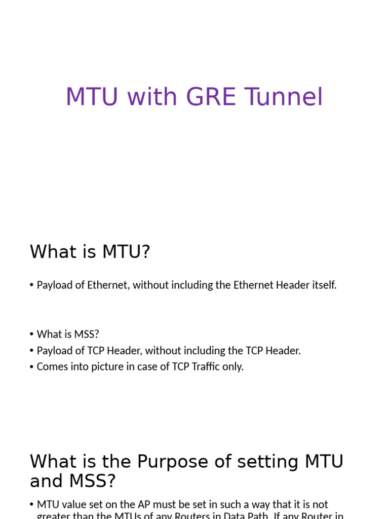 MTU With GRE Tunnel | PDF | Internet Protocols | Internet Standards