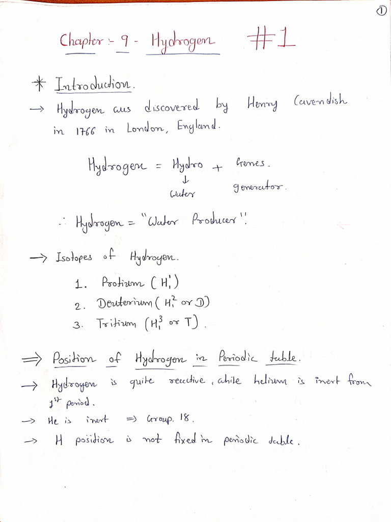 Hydrogen Notes | PDF
