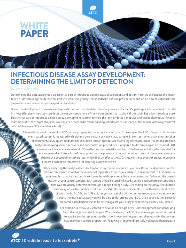 Infectious Disease Assay Development Determining The Limit of Detection ...