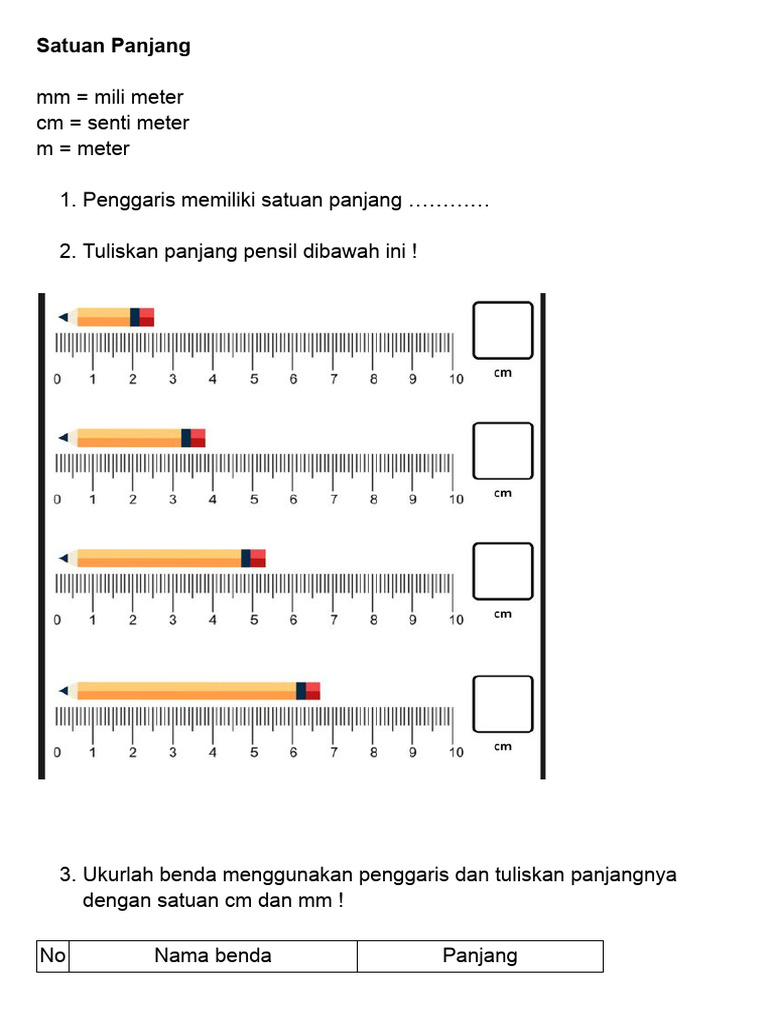 Satuan Panjang Kelas 2 | PDF