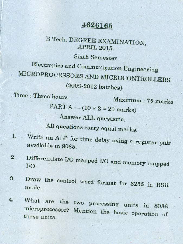 11 Microprocessors and Microcontrollers-Apr 2015 | PDF