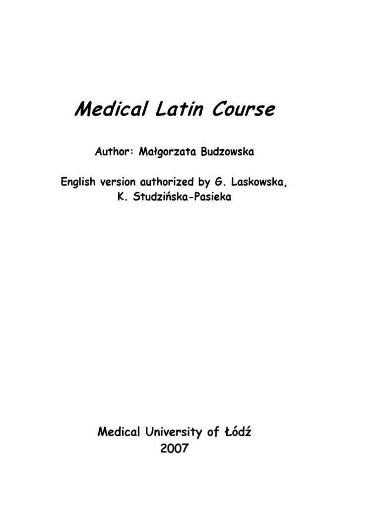 Medical Latin Course Second Version | PDF | Grammatical Gender | Influenza