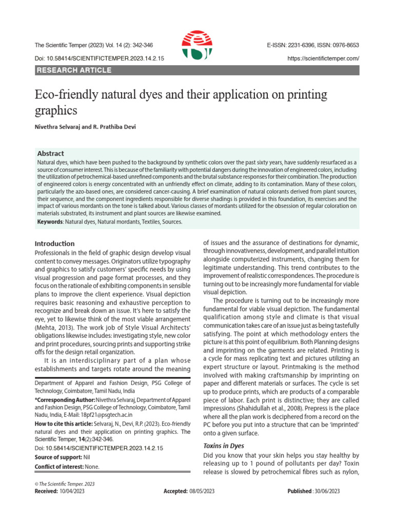 Eco-Friendly Dyes for Designers | PDF | Textiles | Dye