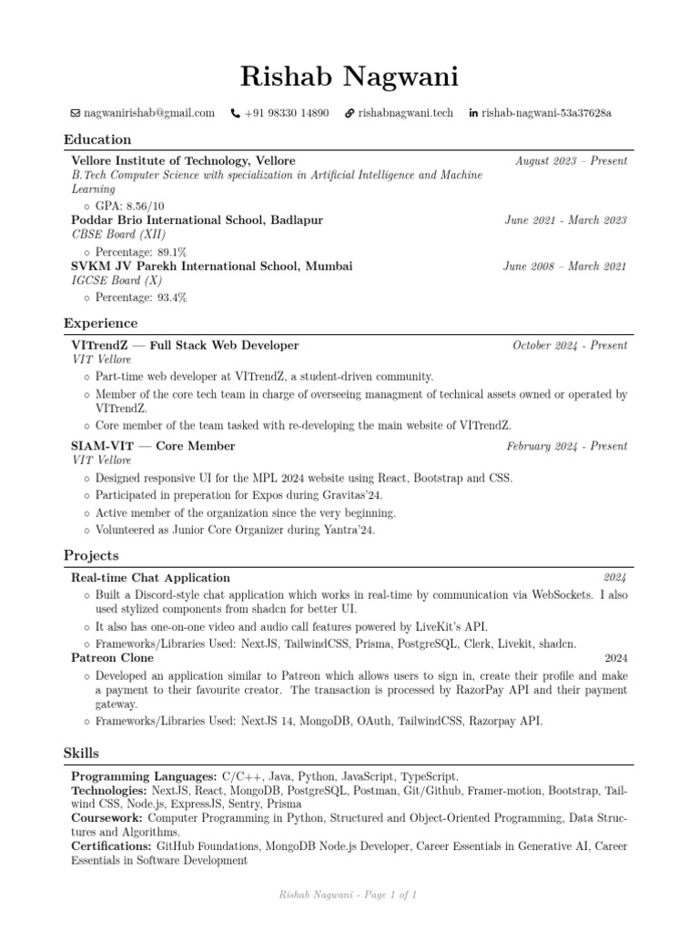 resume blueprint | PDF | Software Engineering | Systems Architecture