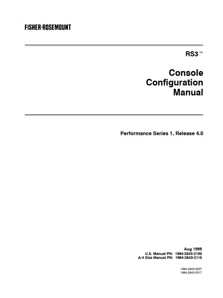 Console Configuration Manual rs3 | PDF | Command Line Interface | System Software