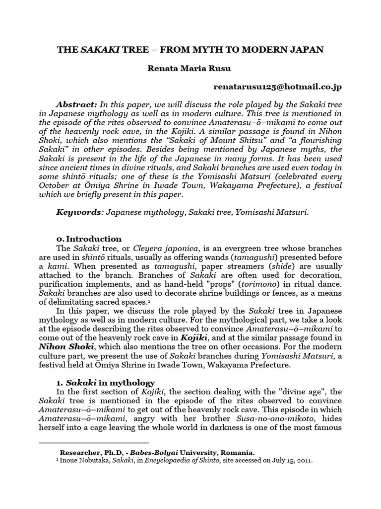 Sakaki Tree: Mythology to Modern Japan | PDF | Shinto | East Asian ...