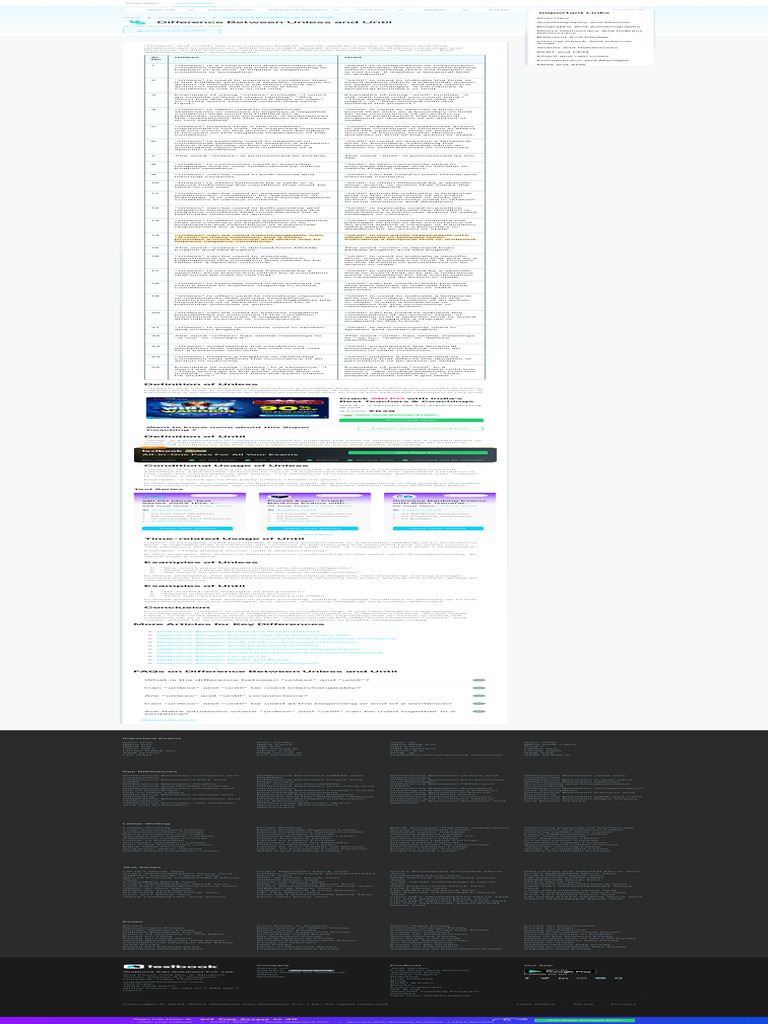Difference Between Unless and Until: Know The Key Differences | PDF ...