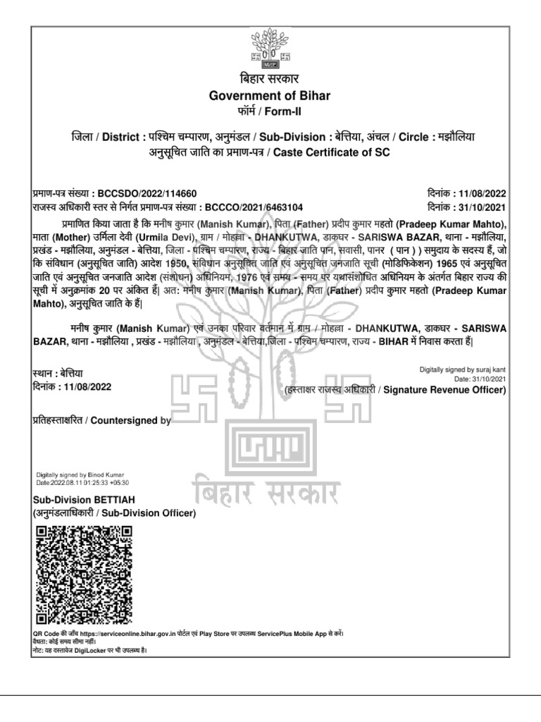 Cast Certificate | PDF