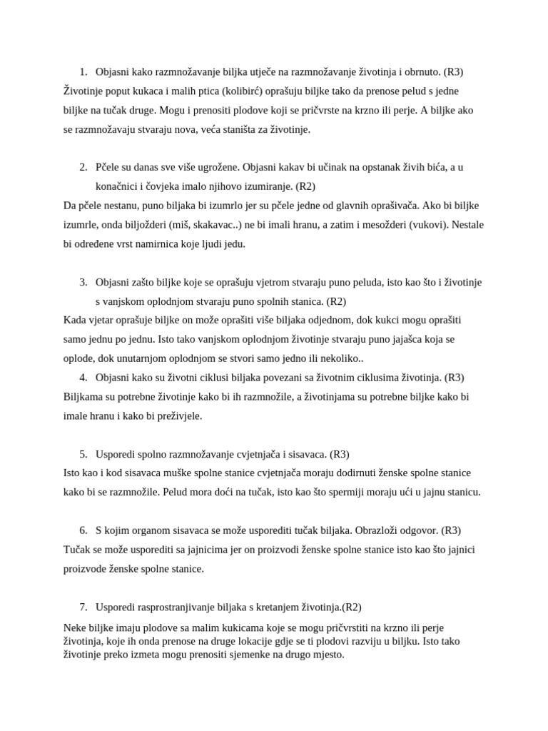 Ponavljanje, Biljka Cvjetnjaca | PDF