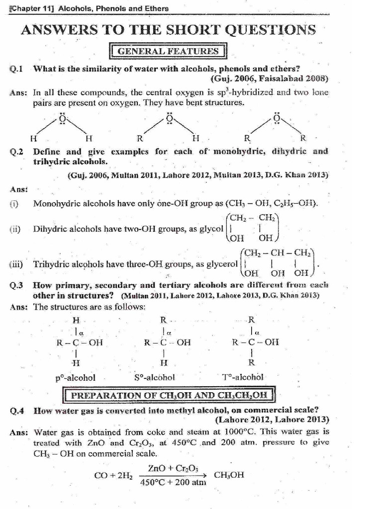 2nd Year Chemistry Chapter 11 | PDF