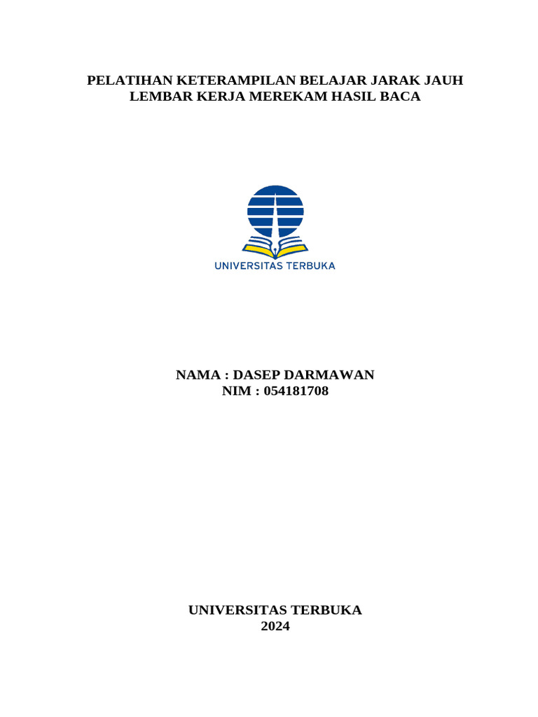 2. Lembar Kerja Merekam Hasil Baca 054181708 - Dasep Darmawan | PDF