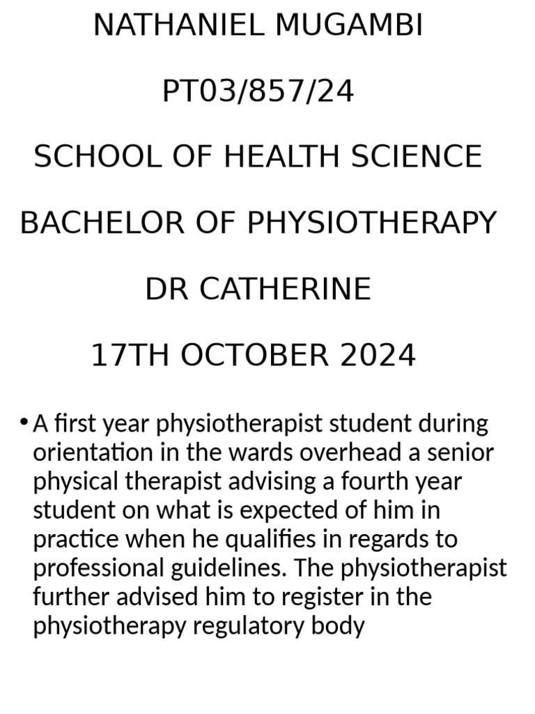 Tutorial Problem Two | PDF | Physical Therapy | Health Care