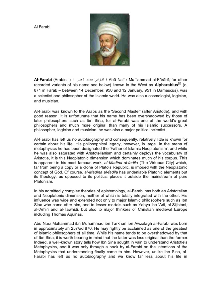 Al Farabi | PDF | Neoplatonism | Western Philosophy