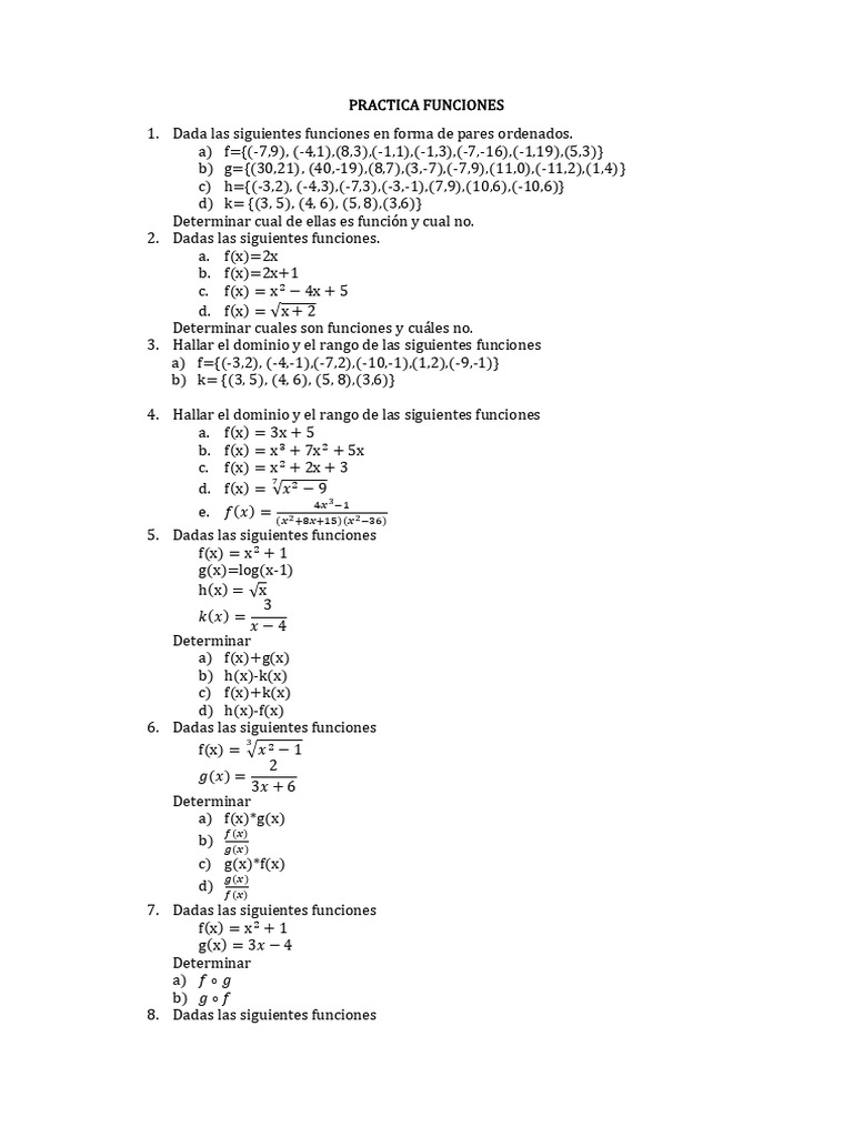 Practica Funciones | PDF