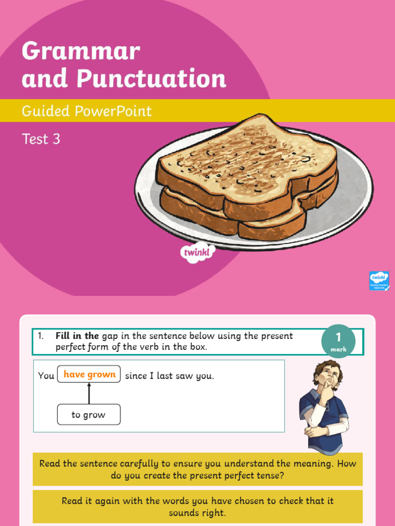 Year 6 Grammar and Punctuation Test 3 | PDF | Verb | Word