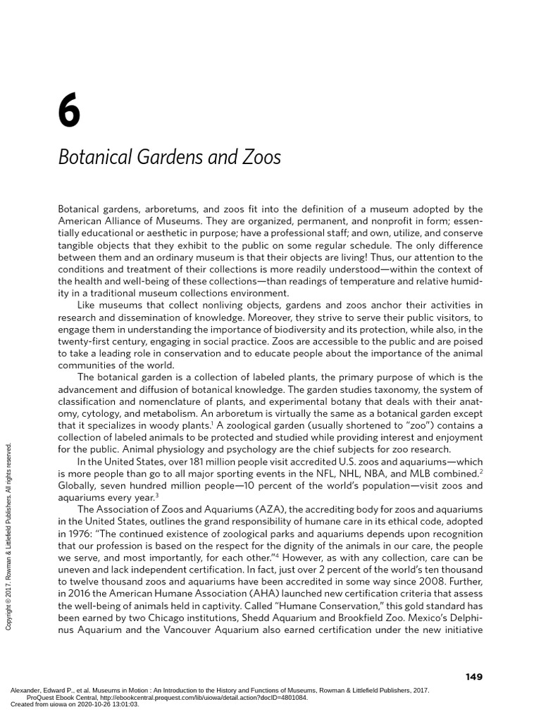 CH6 Museums in Motion An Introduction To The History A... - (Chapter 6. Botanical Gardens and ...