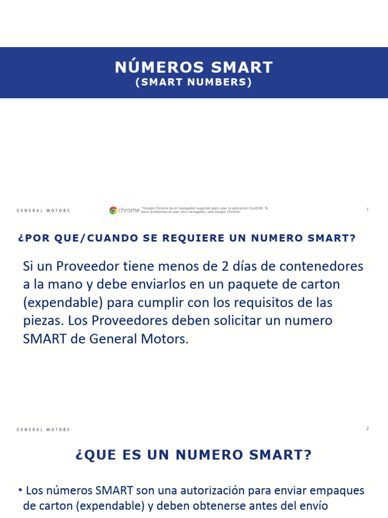 Guía de Números SMART para Proveedores | PDF