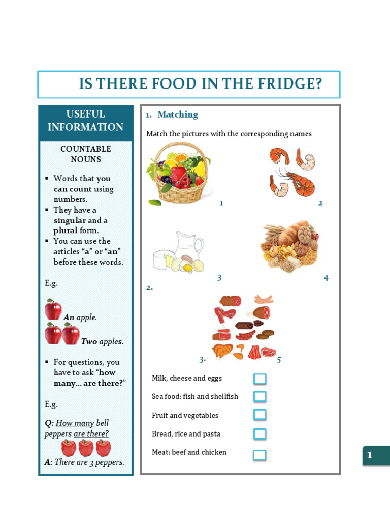 S2A Is There Food in The Fridge | PDF | Noun | Foods