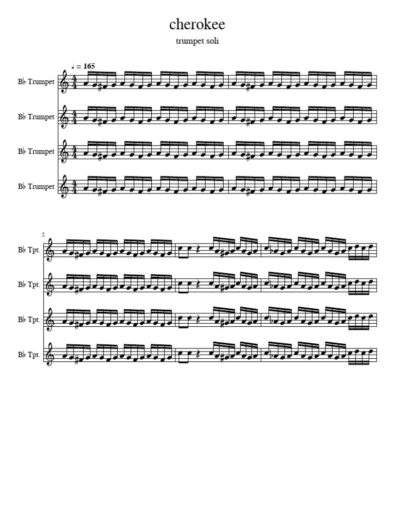 B♭ Trumpet Soli for Cherokee | PDF