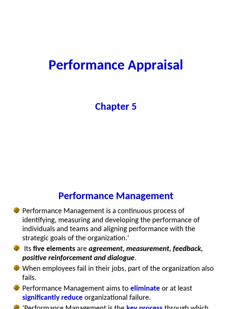 Chapter 5 performance Apprasal | PDF | Performance Appraisal | Psychology