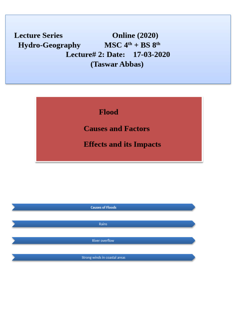 Lecture Flood Causes and Impacts | PDF | Flood | Precipitation