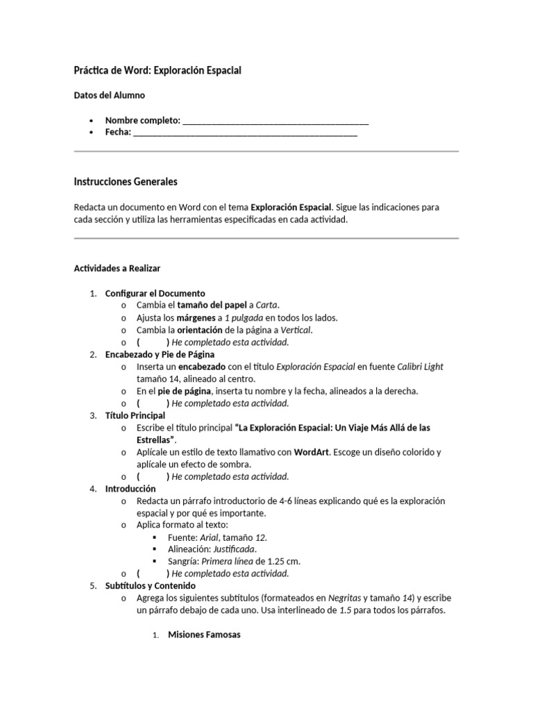 Práctica de Word | PDF