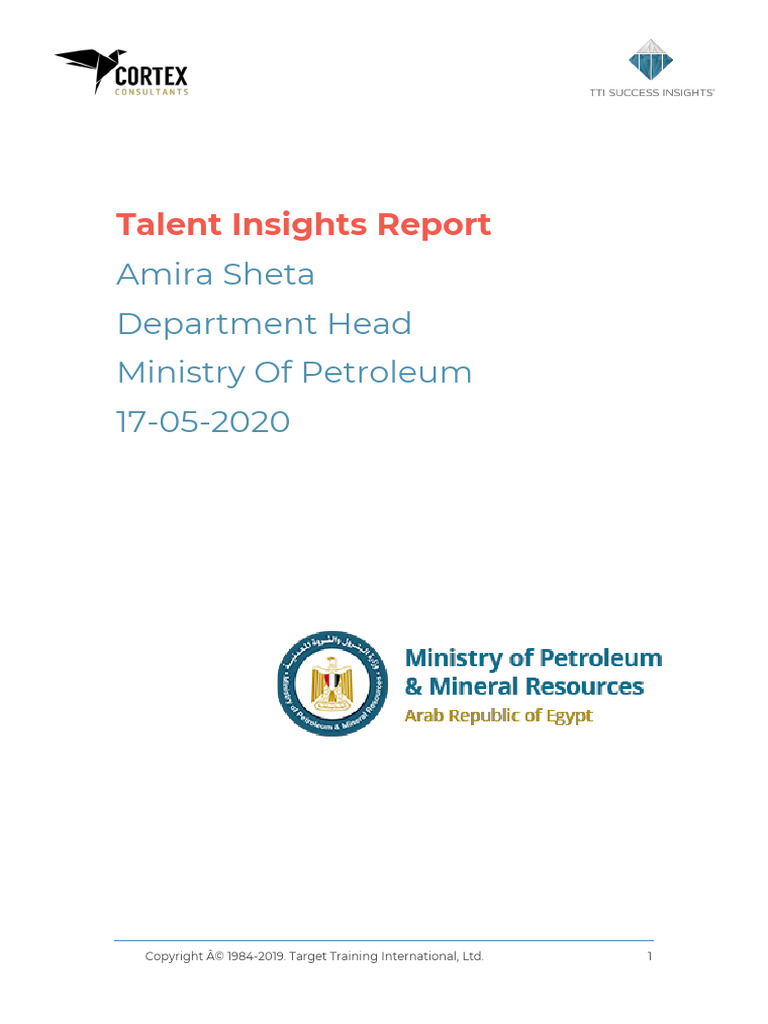 Talent Insights Report - Amira Sheta | PDF | Attitude (Psychology) | Altruism