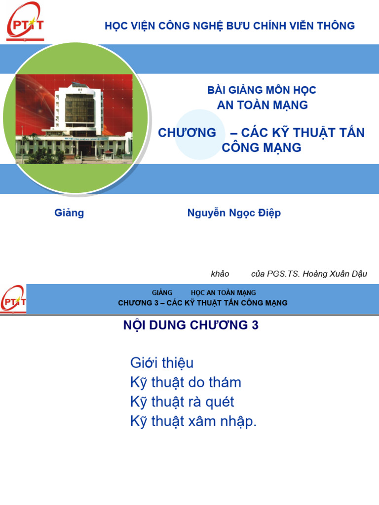 ATM-Chuong 3 - Cac Ky Thuat Tan Cong Mang | PDF
