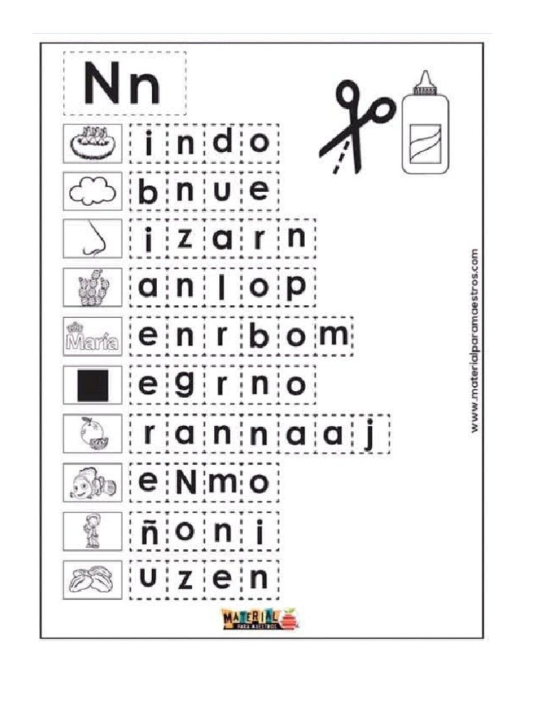 Letra N Recortable | PDF