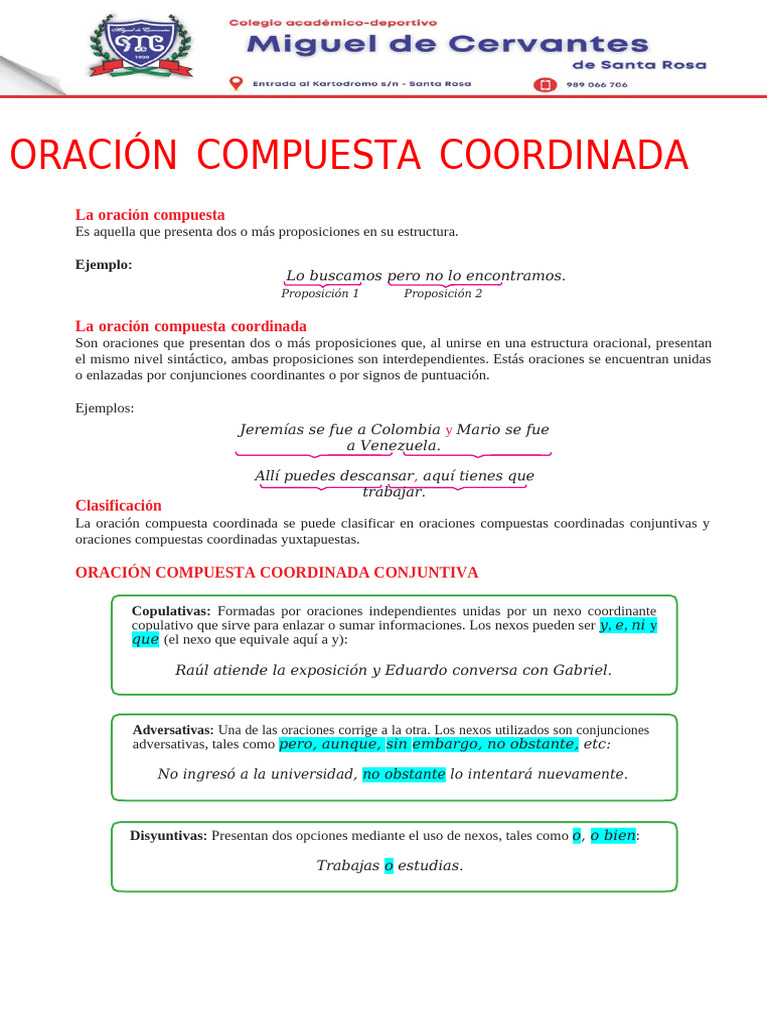 Eda 7 - Ada 8 - 2° de Secundaria - La Oración Compuesta | PDF | Oración ...
