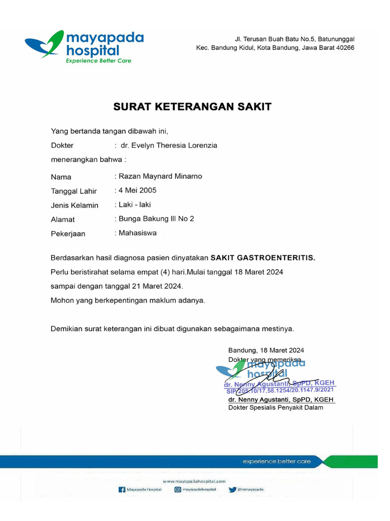 rs mayapada surat sakit bandung | PDF rs mayapada surat sakit bandung | PDF