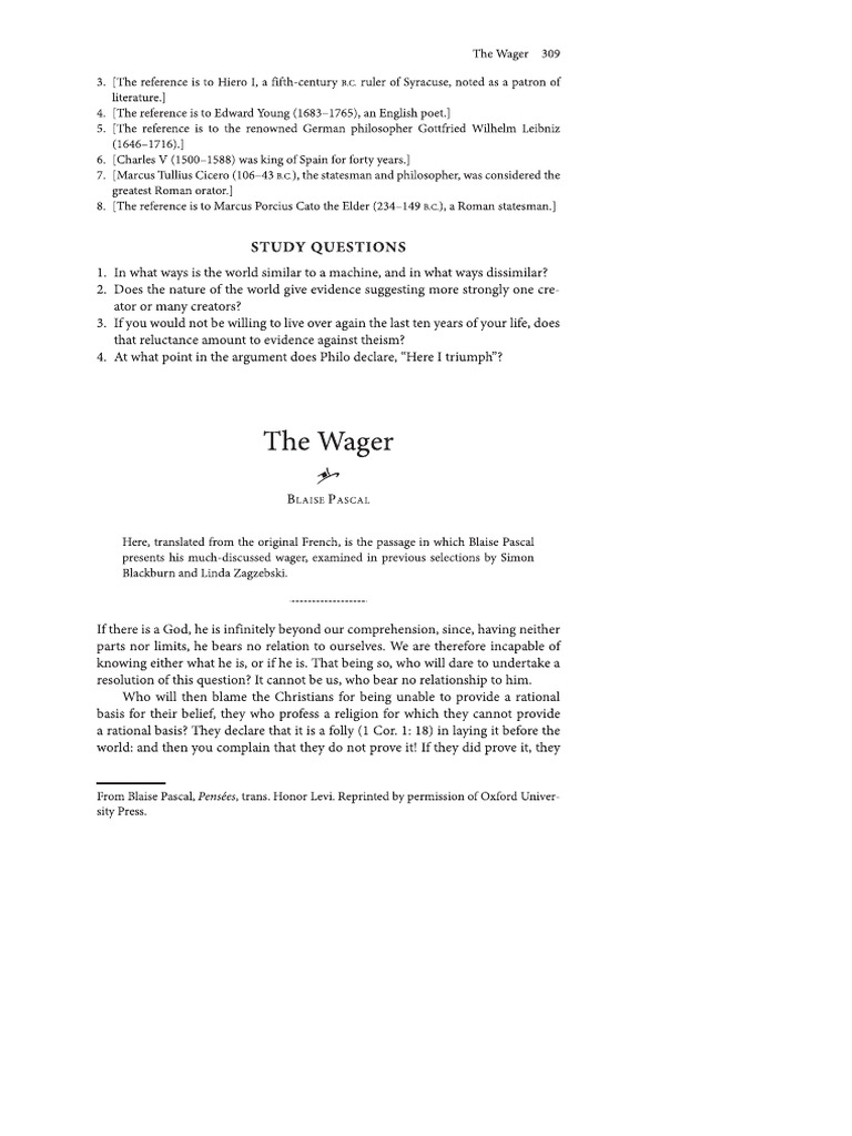 Pascal The Wager | PDF