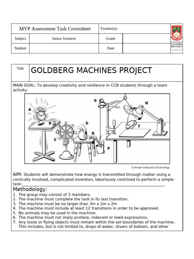 Goldberg Machines Project | PDF | Science | Machines