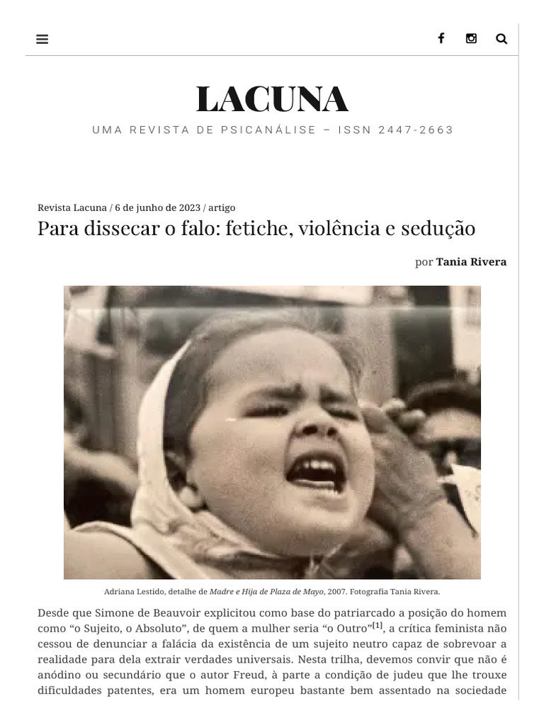 Para Dissecar o Falo - Fetiche, Violência e Sedução - Lacuna | PDF ...