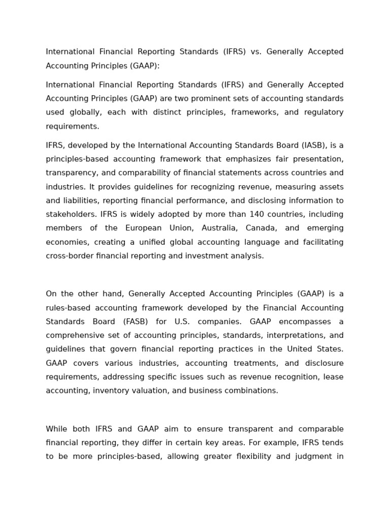 International Financial Reporting Standards Pdf Financial Statement