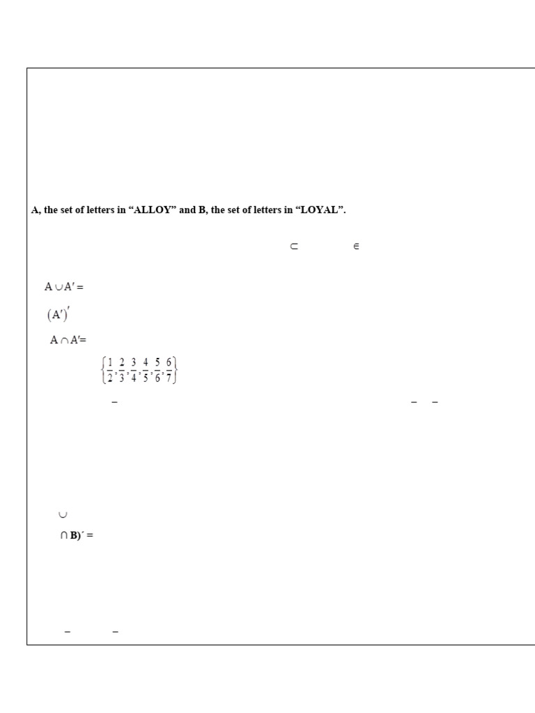 Class 11 Maths Sets Worksheet | PDF
